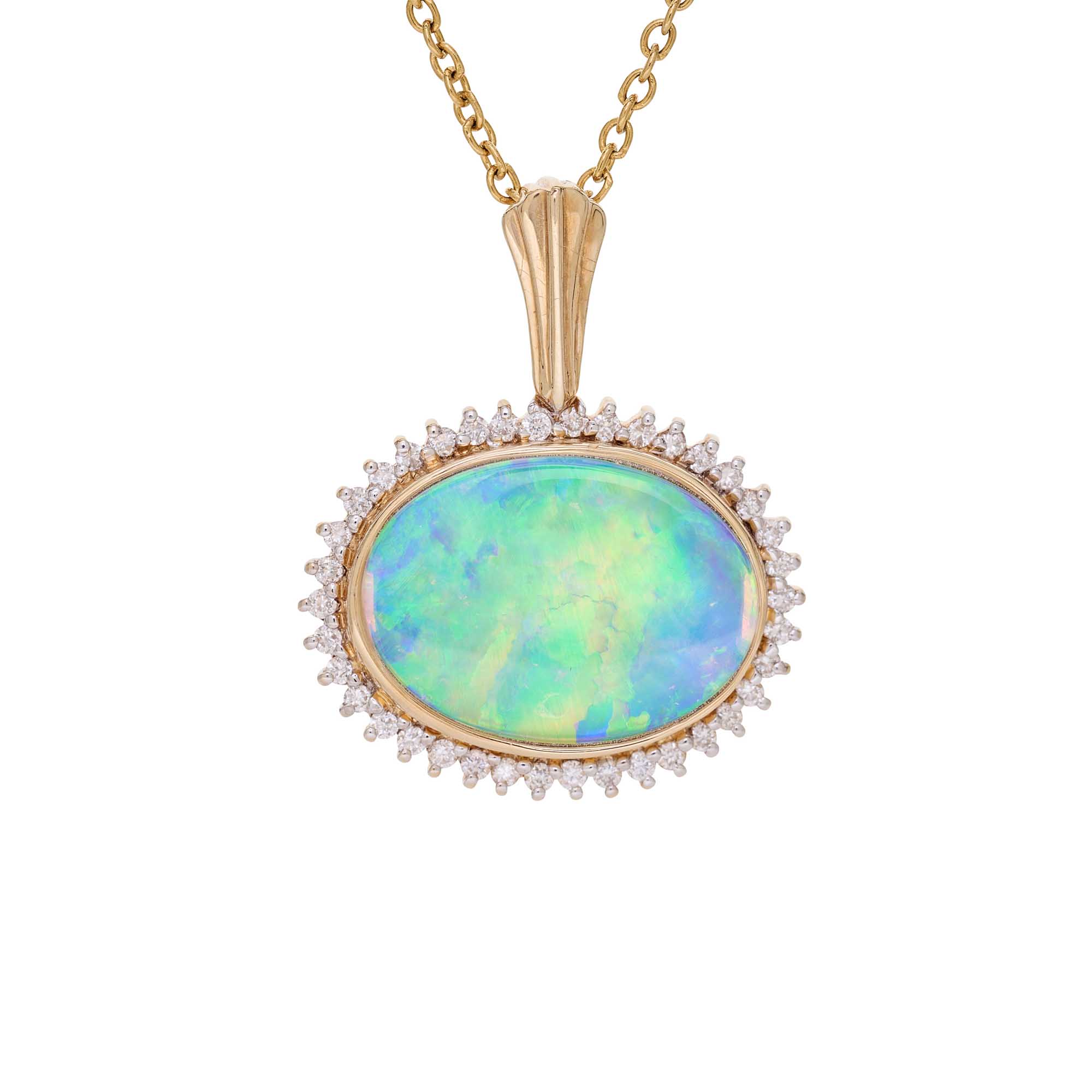 Bianca Opal and Diamond Pendant